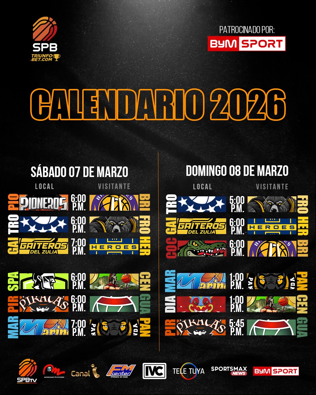 SPB anunció el calendario oficial de la temporada 2026